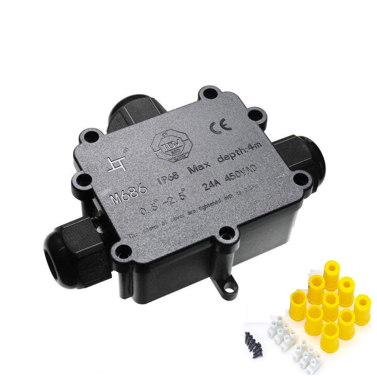 Mua Junction Box Outdoor Waterproof IP68 3 Way Plug Line M25 Coaxial ...