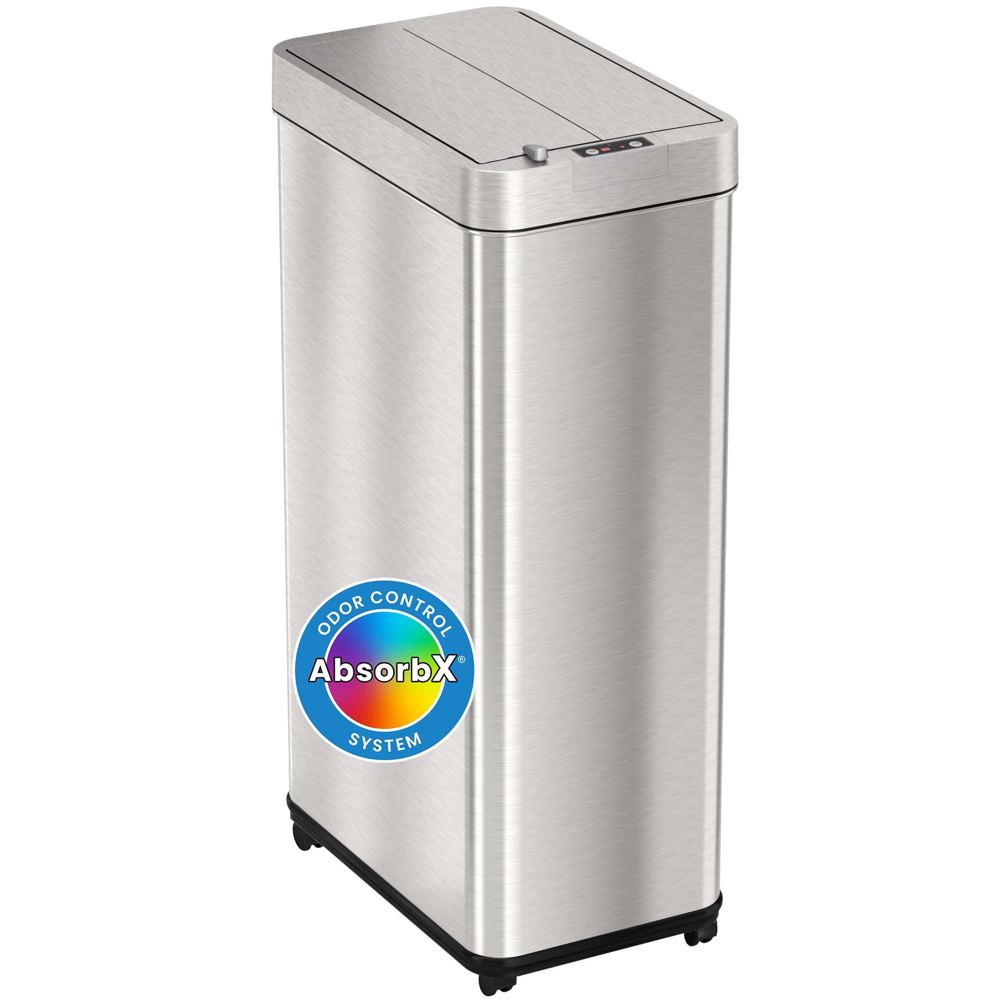iTouchless 18 Gallon Wings-Open Mobile Wheeled Kitchen Trash Can with ...