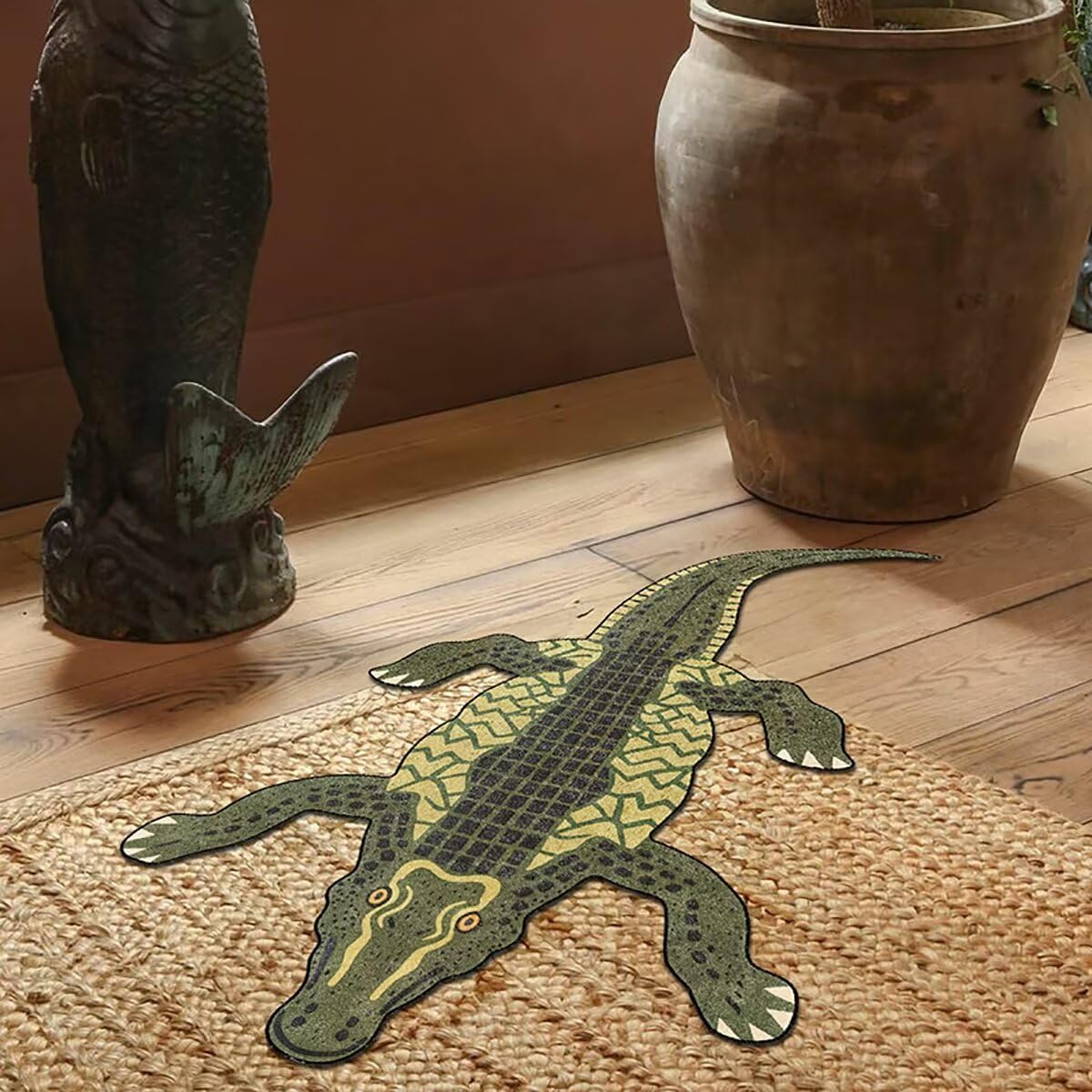Irregular Crocodile Area Rug for Bedroom 2x4 ft Funky Crocodile ...
