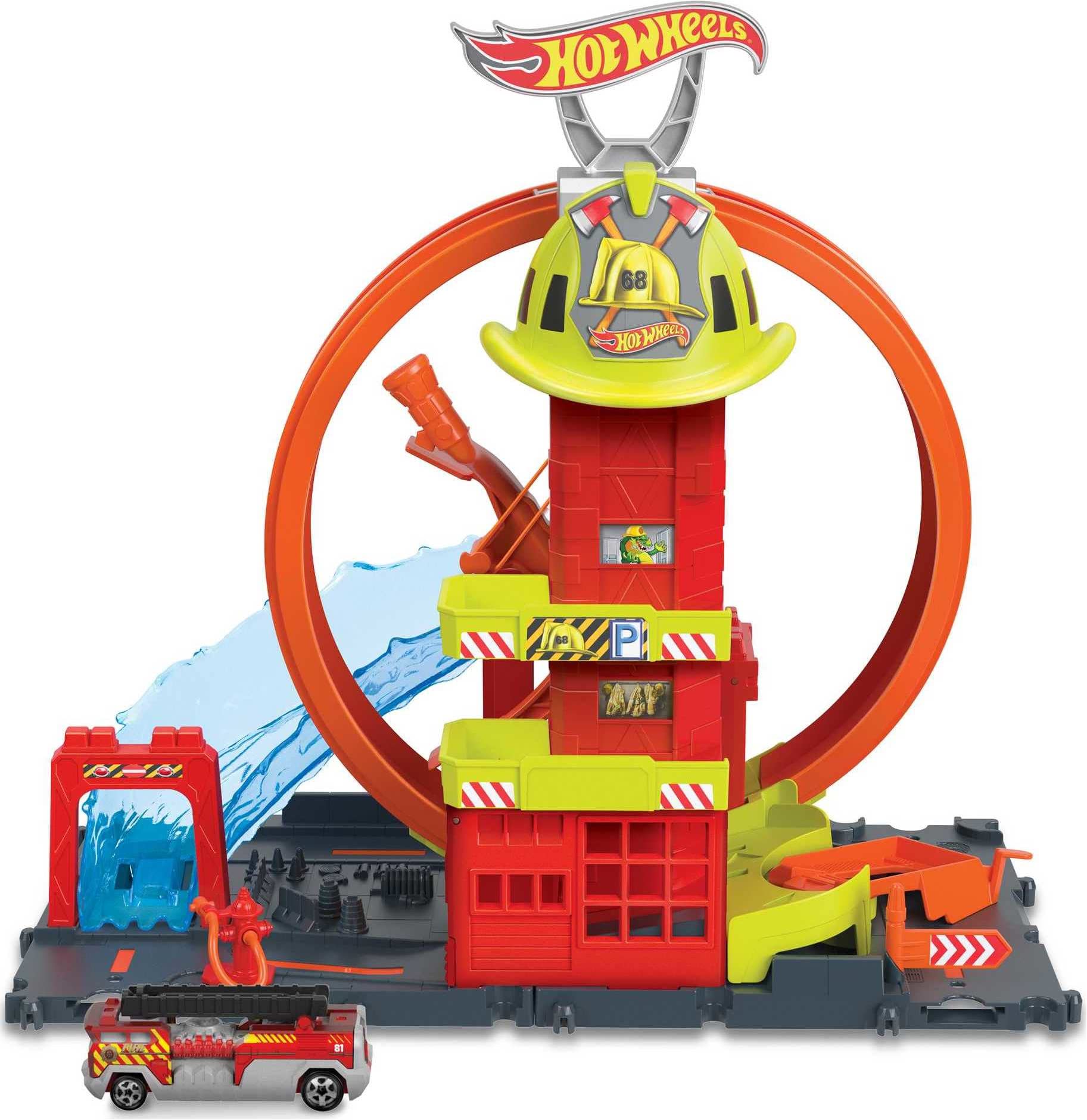 Mua City Toy Car Track Set, Super Loop Fire Station & 1:64 Scale ...