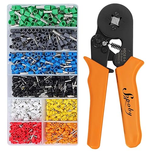 Sopoby Ferrule Crimping Tool Kit, AWG 23-10 Self-adjustable Ratchet ...