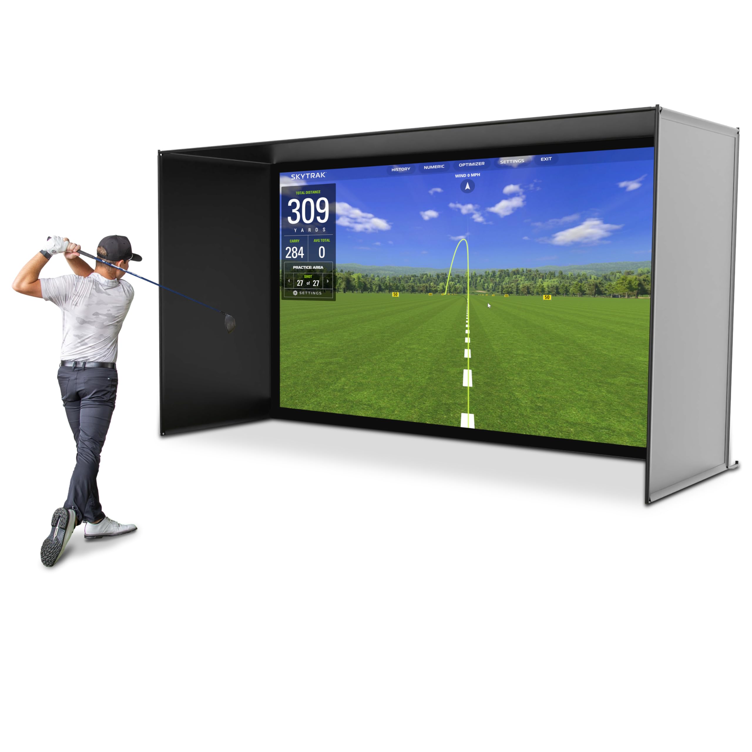 GoSports 14 x 8 ft Golf Simulator Enclosure Net - Complete Set with ...