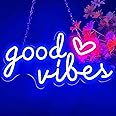 HOHOSIGN Blue Good Vibes Neon Signs for Wall Decor, Room Decor ...