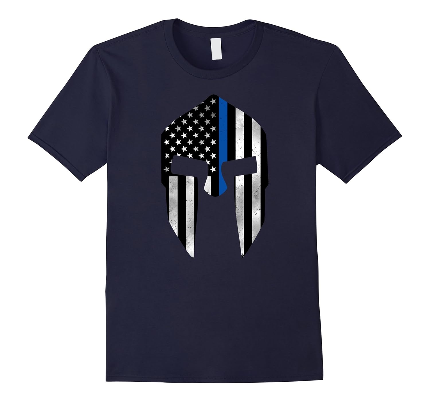 Blue Lives Matter Shirt With Flag, Thin Blue Line Spartan
