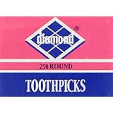Amazon.com: Diamond Round Toothpicks, 250-Count Boxes (Pack of 24 ...