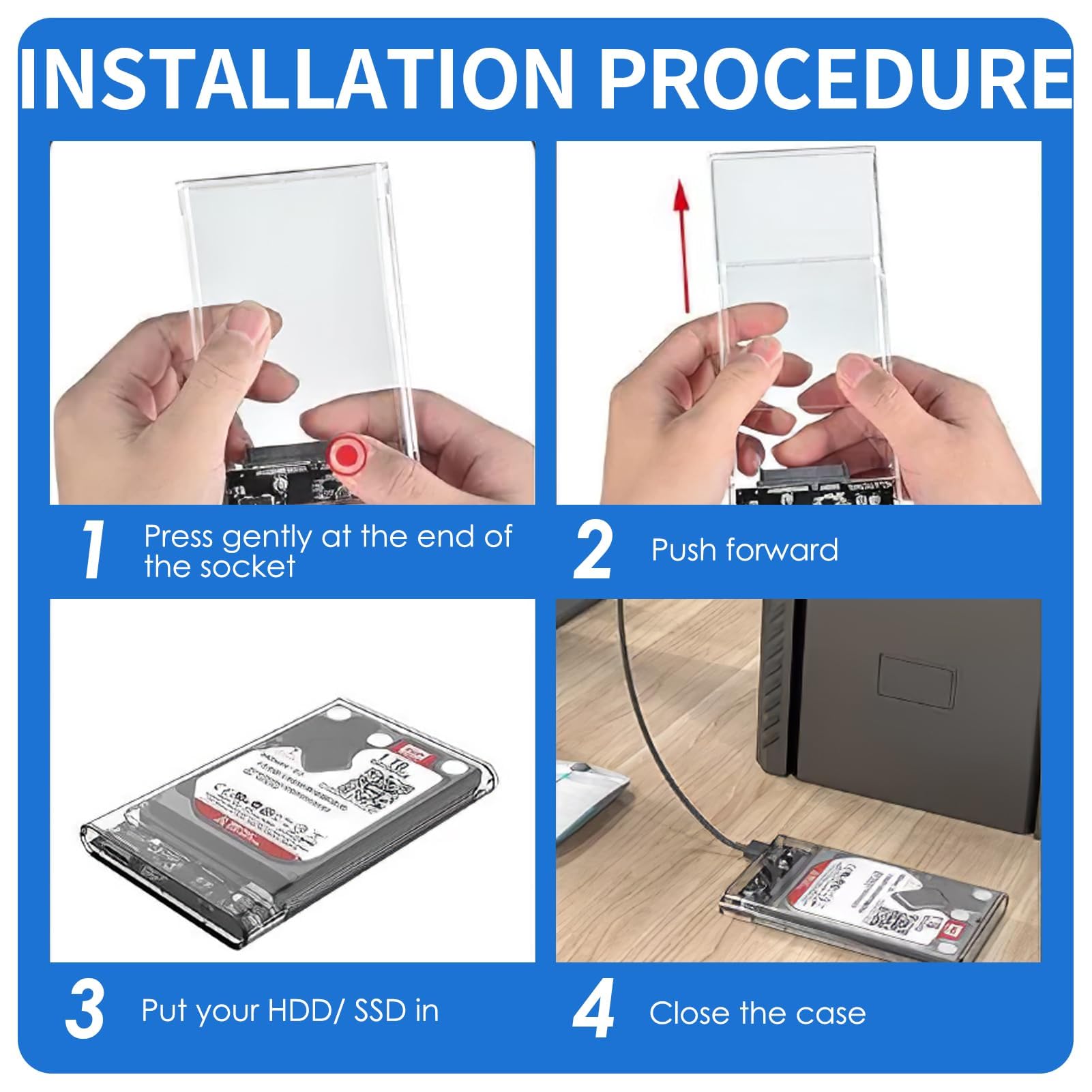 Mua 2.5 Inch Hard Drive Enclosure, 5Gbps USB 3.0 to SATA III SSD/HDD ...