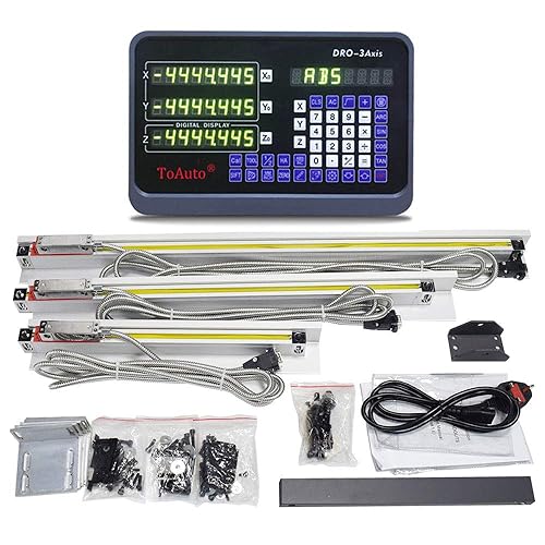DRO 3 Axis Digital Readout Display + 3pcs Glass Linear Scale for CNC ...