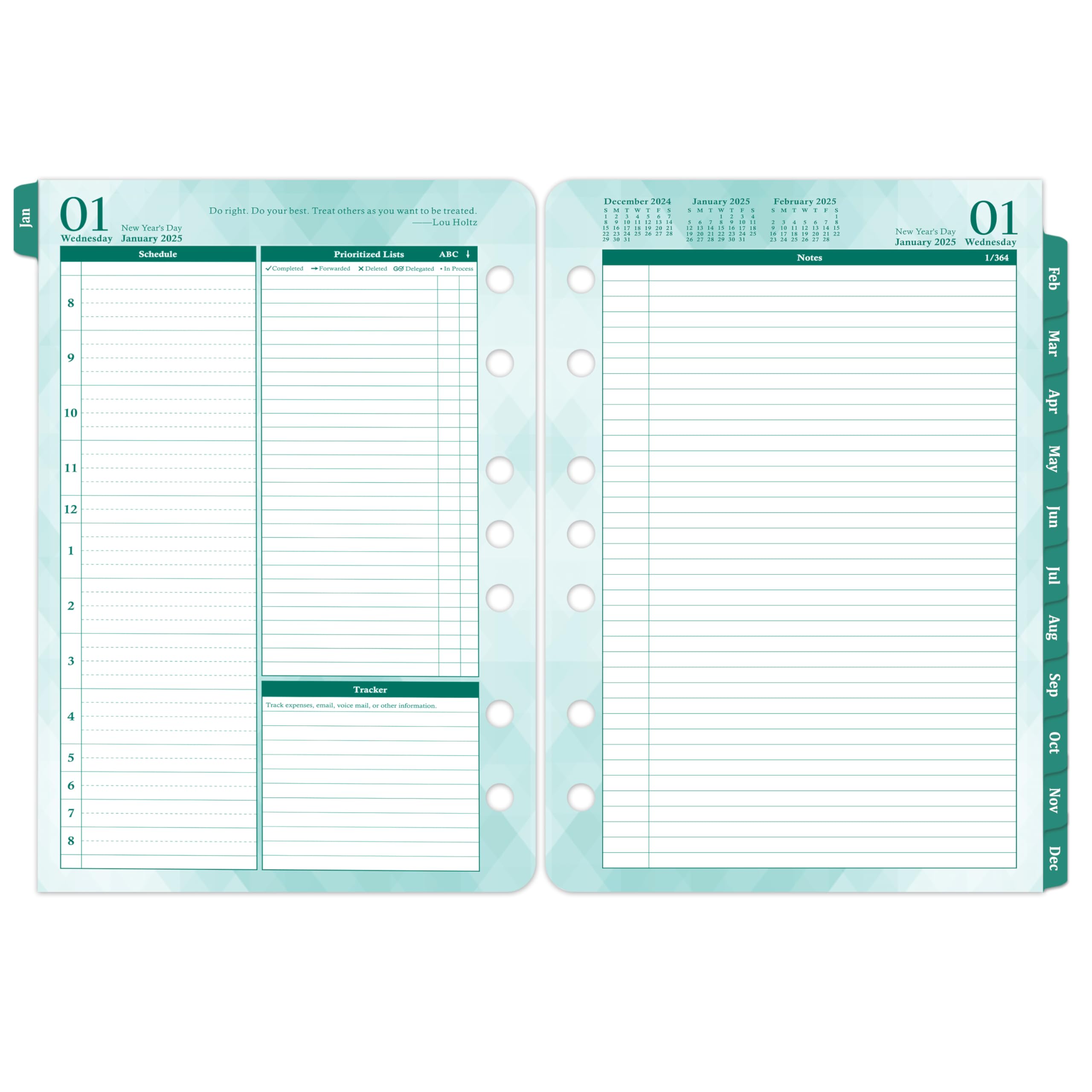2025 Planner Refills – Jan.2025 - Dec.2025, Two Pages Per Day Daily ...