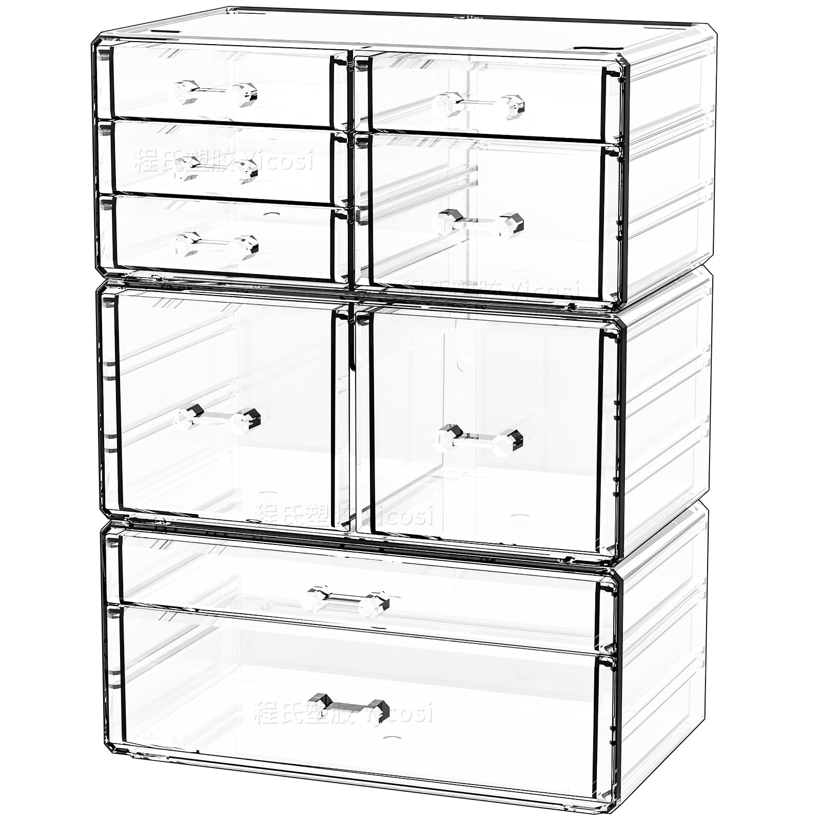 Cq acrylic Clear Stackable Storage Drawers,Plastic Makeup Organizer and ...