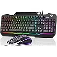 Amazon.com: AULA Gaming Keyboard, T102 104 Keys Gaming Keyboard and Mouse Combo with RGB Backlit ...