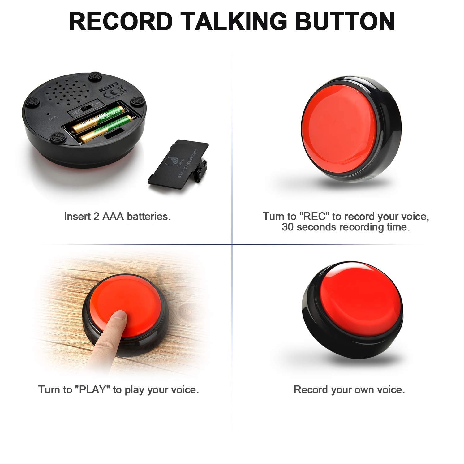Mua Voice Recording Button Easy Button Record 30 Seconds Talking Message Funny Office Gift ...