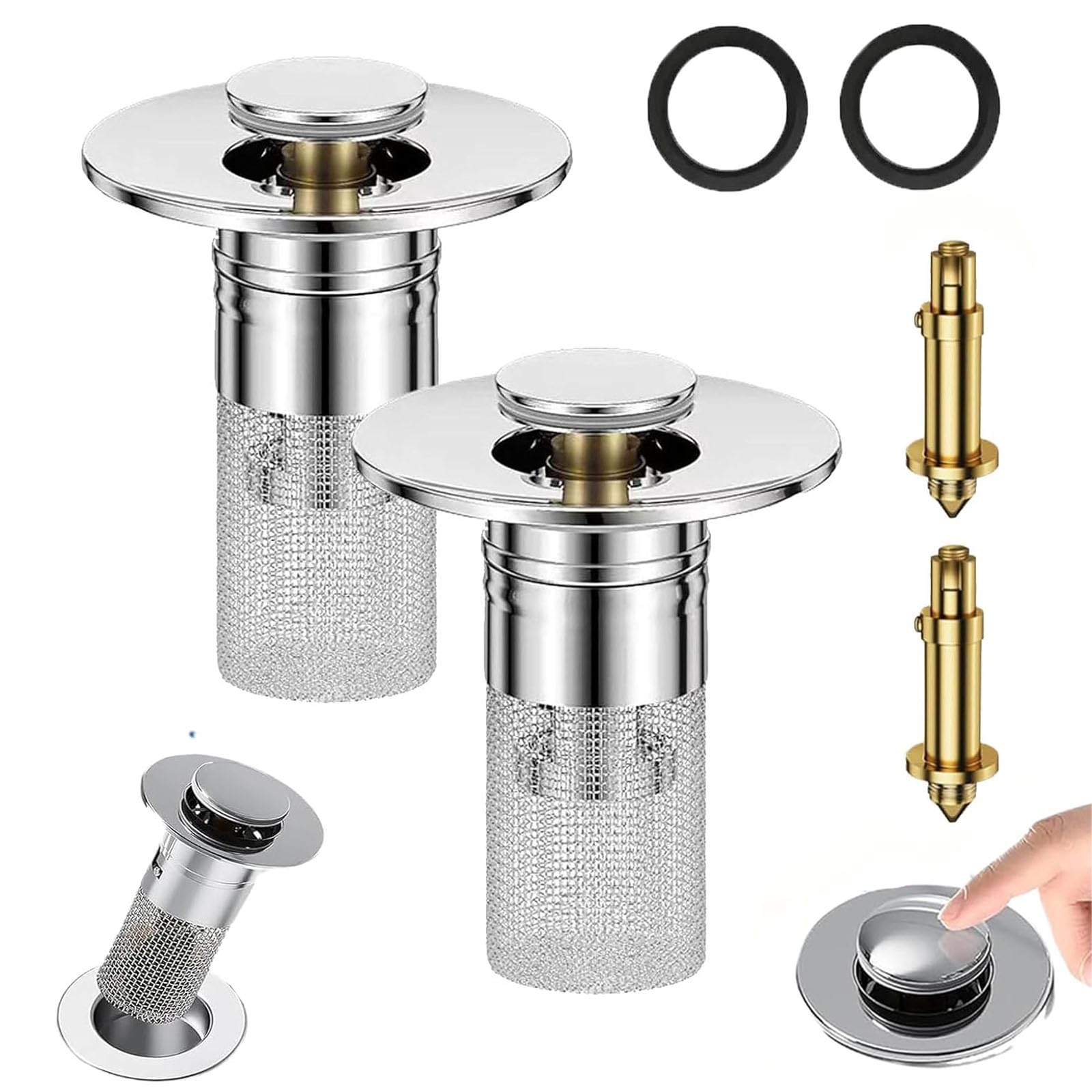 Stainless Steel Floor Drain Filter, Pop up Bathroom Sink Drain Strainer ...