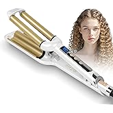 Amazon.com: 3 Barrel Curling Iron Hair Crimper: Aleath Dual Voltage Adjustable Temperature Three ...