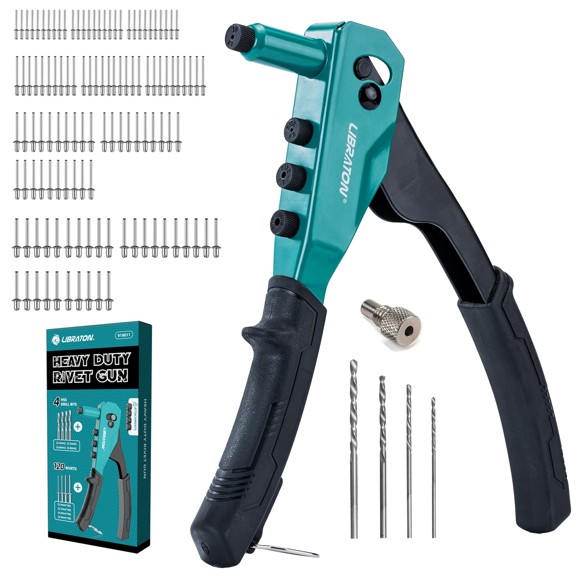 Libraton Rivet Gun Kit, Pop Rivet Gun, Heavy Duty Rivet Tool ...