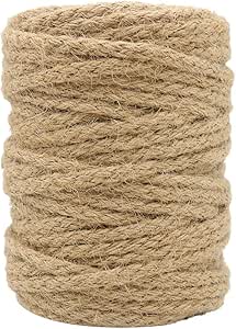 حبل خيش مضفر 5 ملم 100 قدم، من الخيش الطبيعي للاعمال الفنية والحرف ...