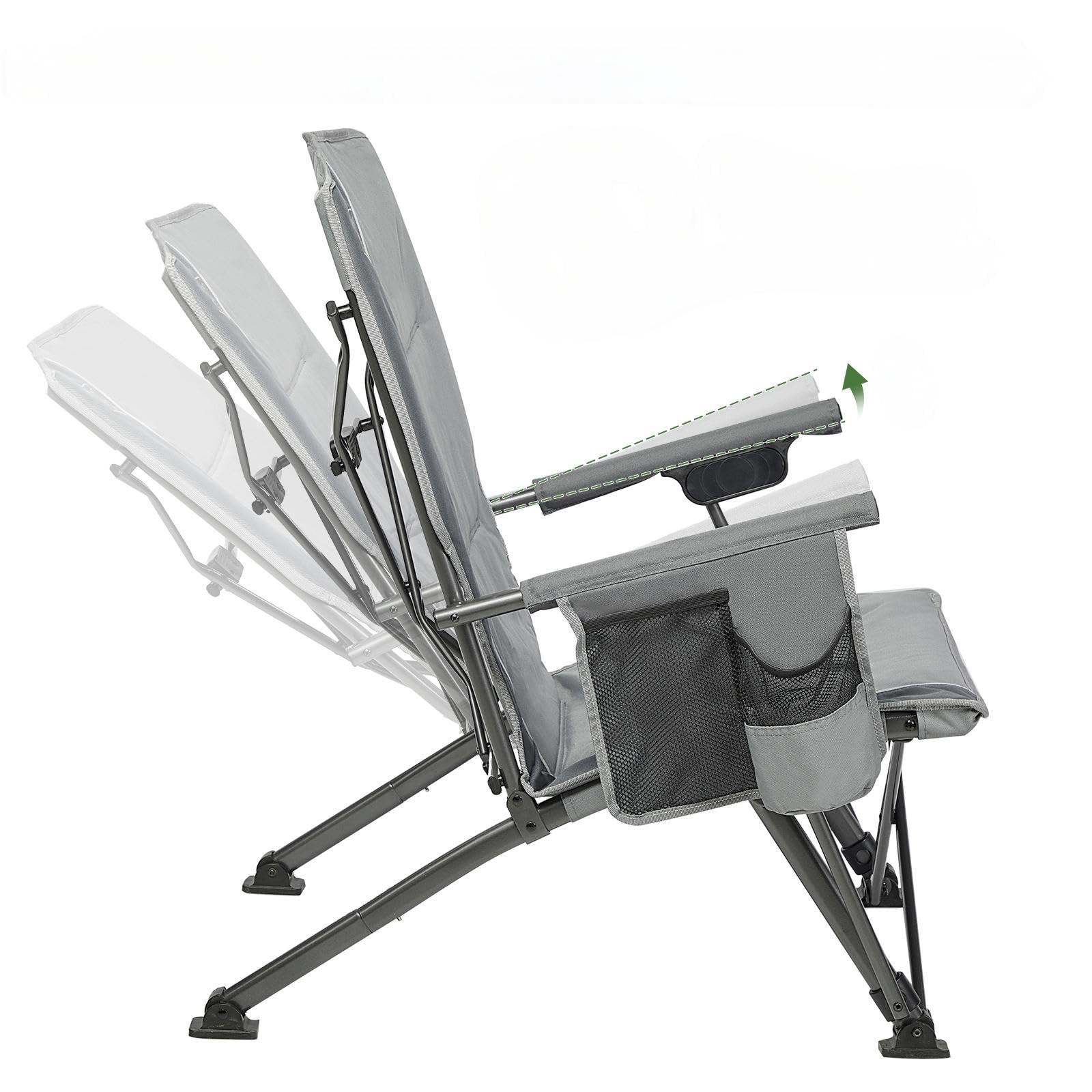 TIMBER RIDGE Folding Camping Chair - Low Profile Heavy Duty Beach Chair ...