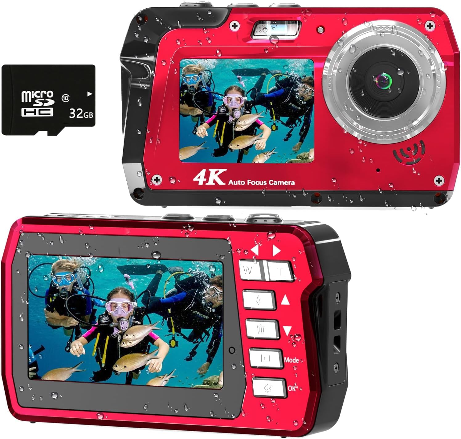 Underwater Camera 4K 48MP Waterproof Digital Camera with 32GB Card ...