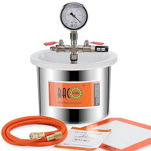 BACOENG 1.5 Gallon Vacuum Chamber, Stainless Steel Degassing Chamber ...
