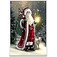 Amazon.com: Ecqizer christmas canvas wall art，Santa Claus Poster，santa ...
