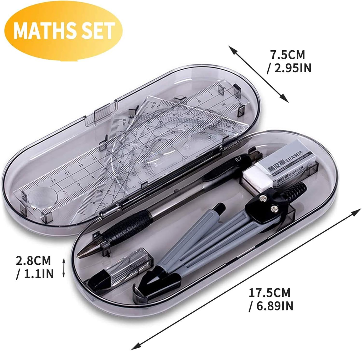 Maths Set Math Geometry Kit Set, Geometry Compass Sets Exam Stationery ...