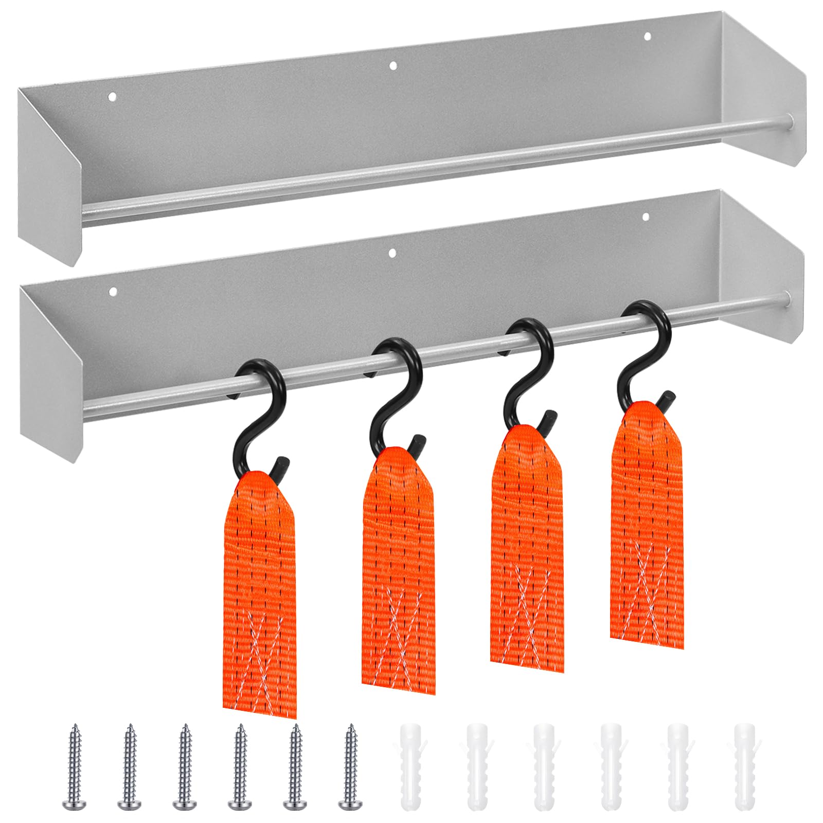 Meonum 2 Pcs Tie Down Hanger Holder Wall Mounted Aluminum Ratchet Strap ...