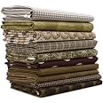 Amazon.com: Brown Fat Quarter Bundle (10 pcs) - Mixed Designers ...