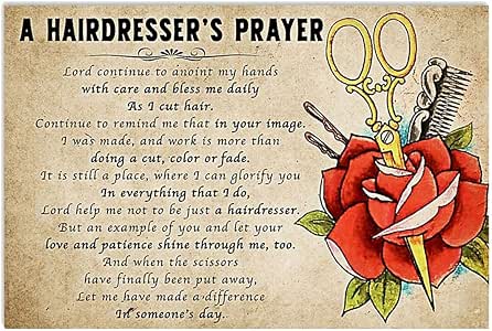Amazon.com: A Hairdresser's Prayer Canvas - Hairdresser Canvas Wall Art ...