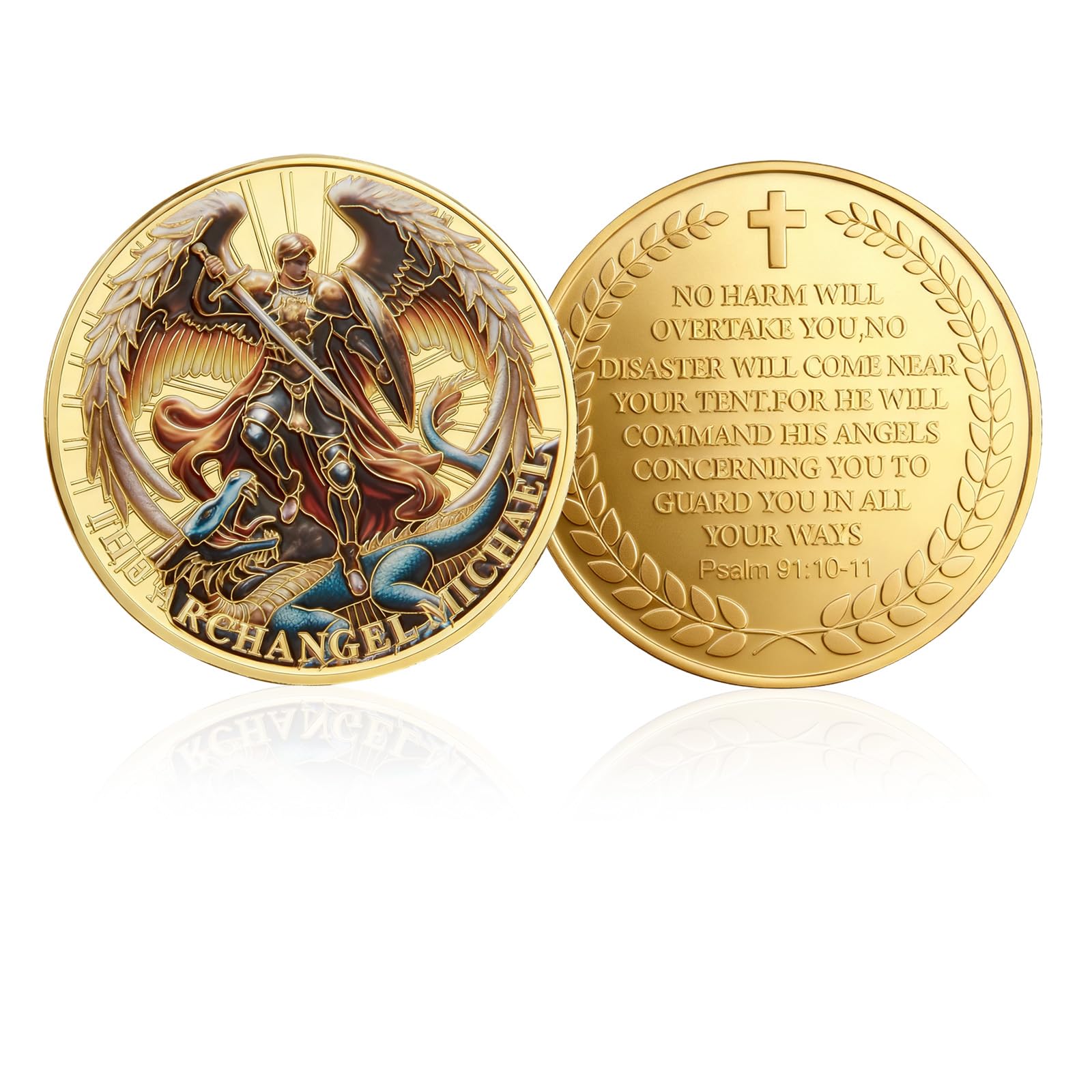The Archangel Michael Watches Over Us Challenge Coin,1/6/12 Pcs ...