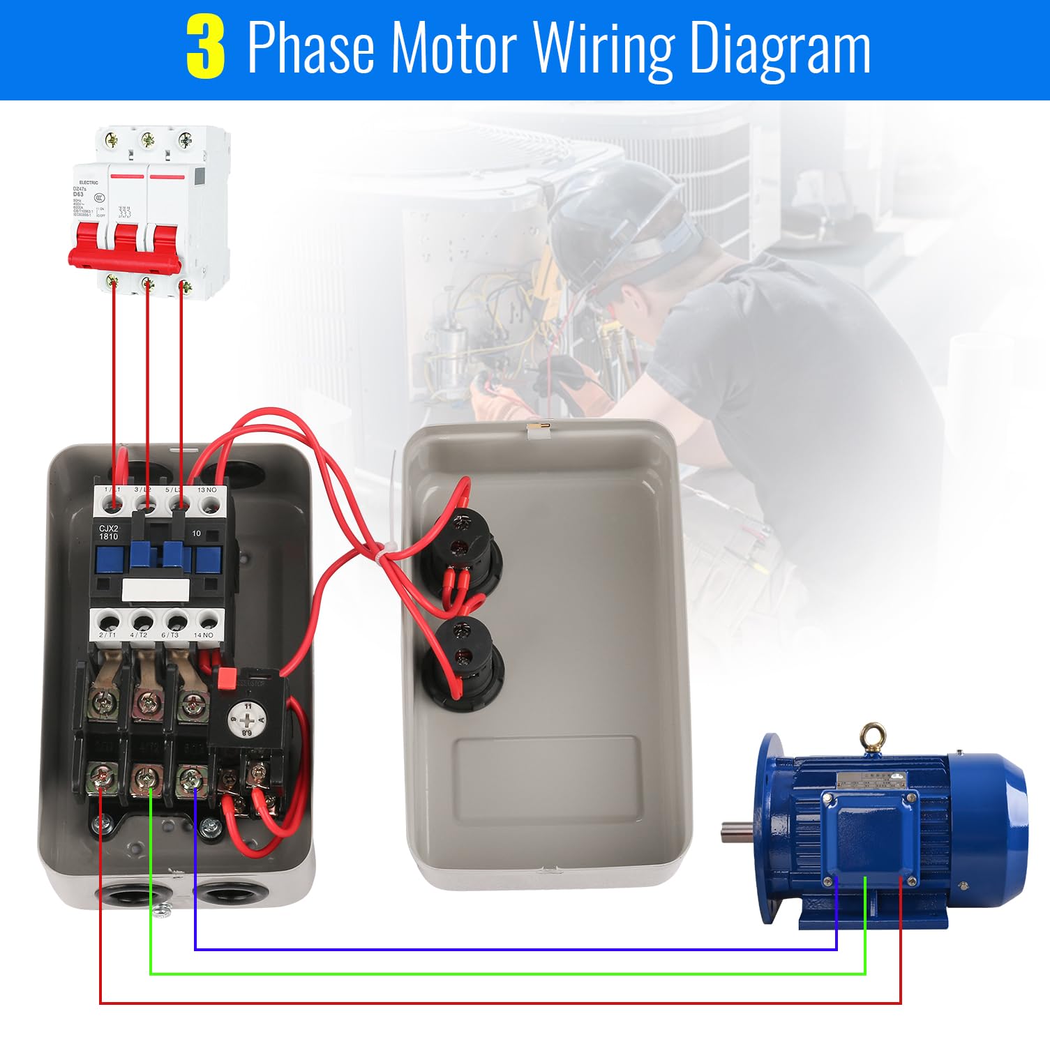Magnetic Electric Motor Starter - 380V 2.2KW 6.8-11AMP - 3 HP 3 Phase ...