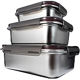 Amazon.com: 4 Pieces 316 Stainless Steel Large Food Storage Container ...