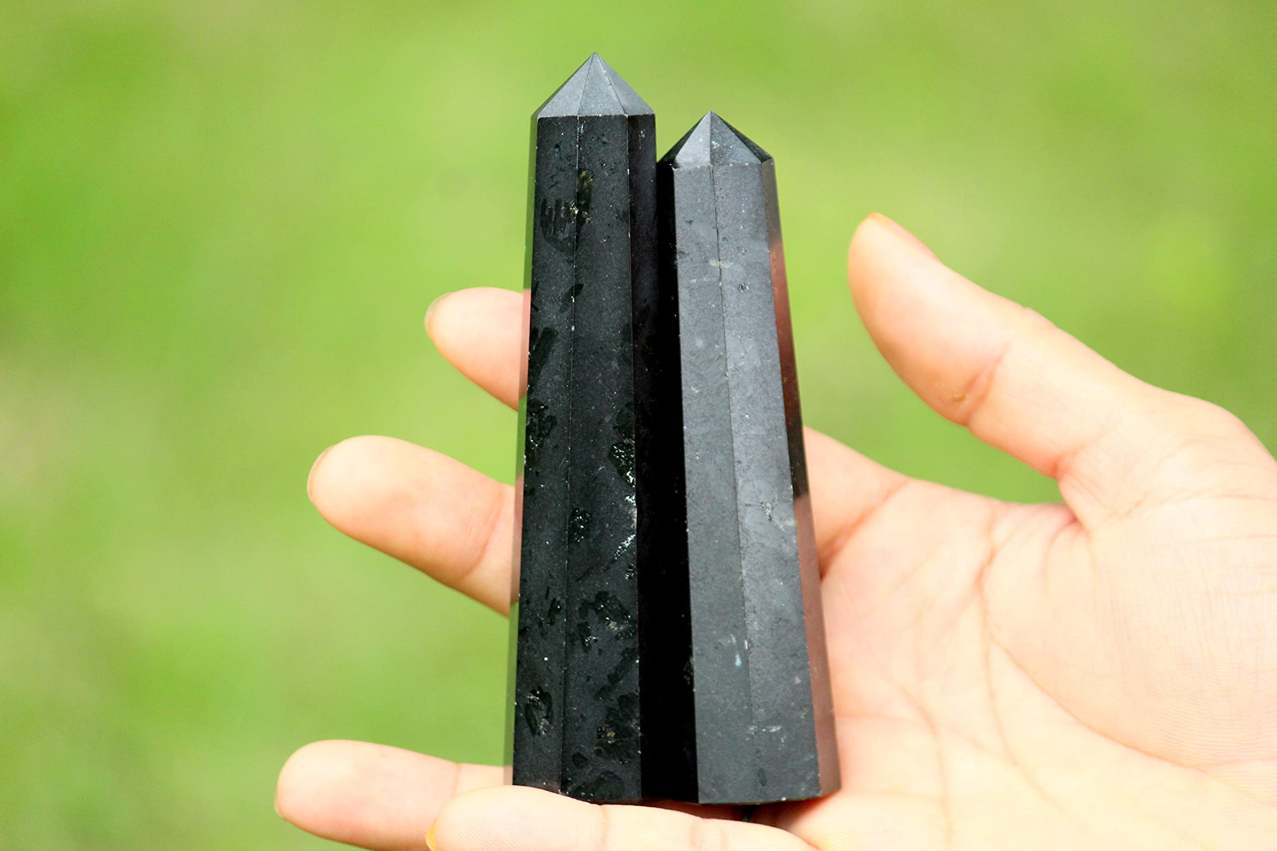 Mua Jet Energized Black Tourmaline Obelisk Set of 2 Gemstone Jumbo 6 ...