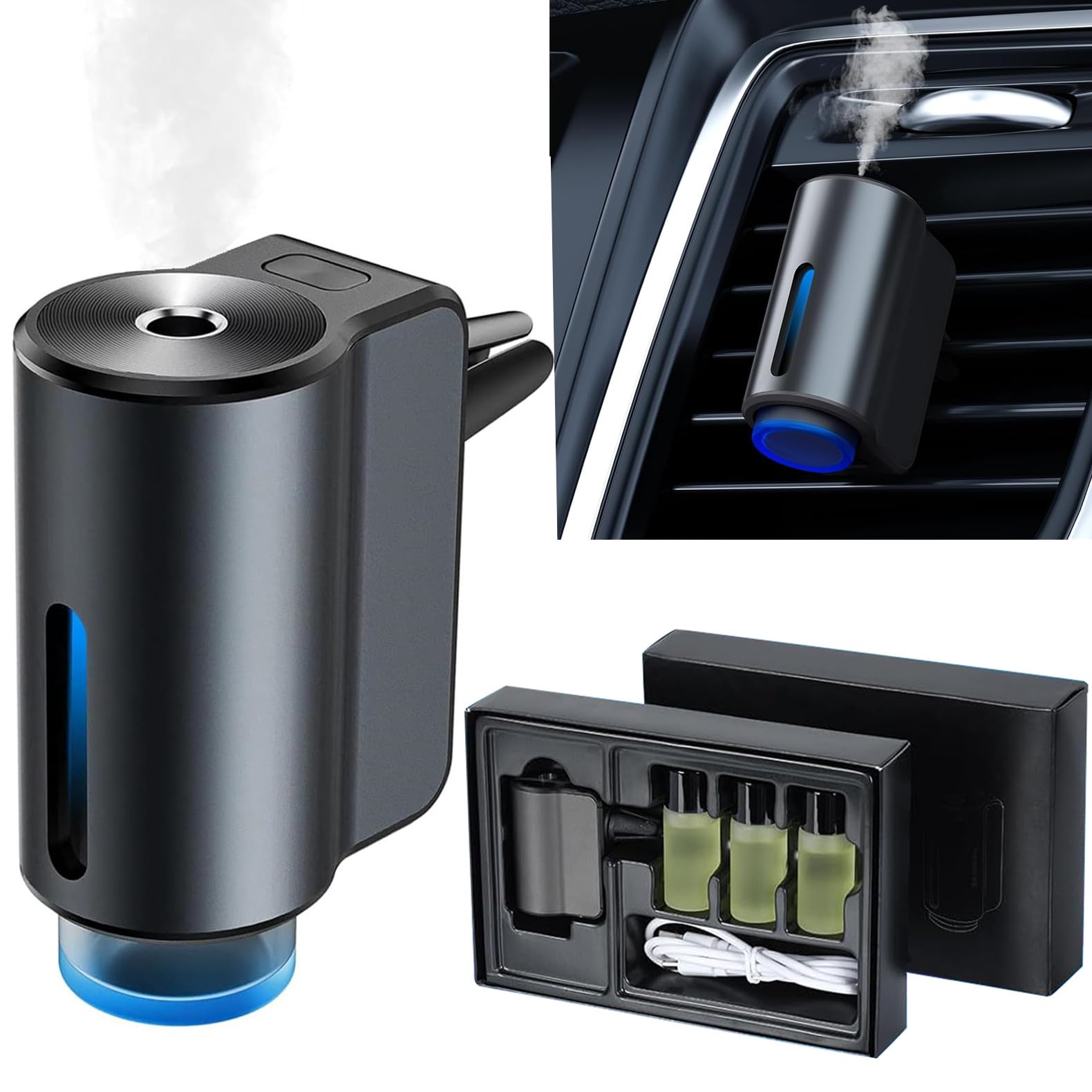 Smart Car Air Freshener, Car Air Freshener Diffuser,Rechargeable Car ...