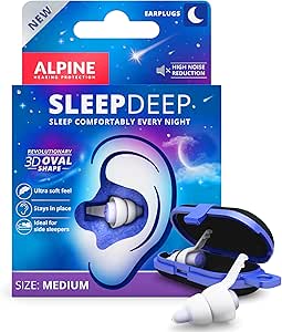 Alpine SleepDeep Sleeping Ear Plugs - Revolutionary 3D Oval Shape and ...