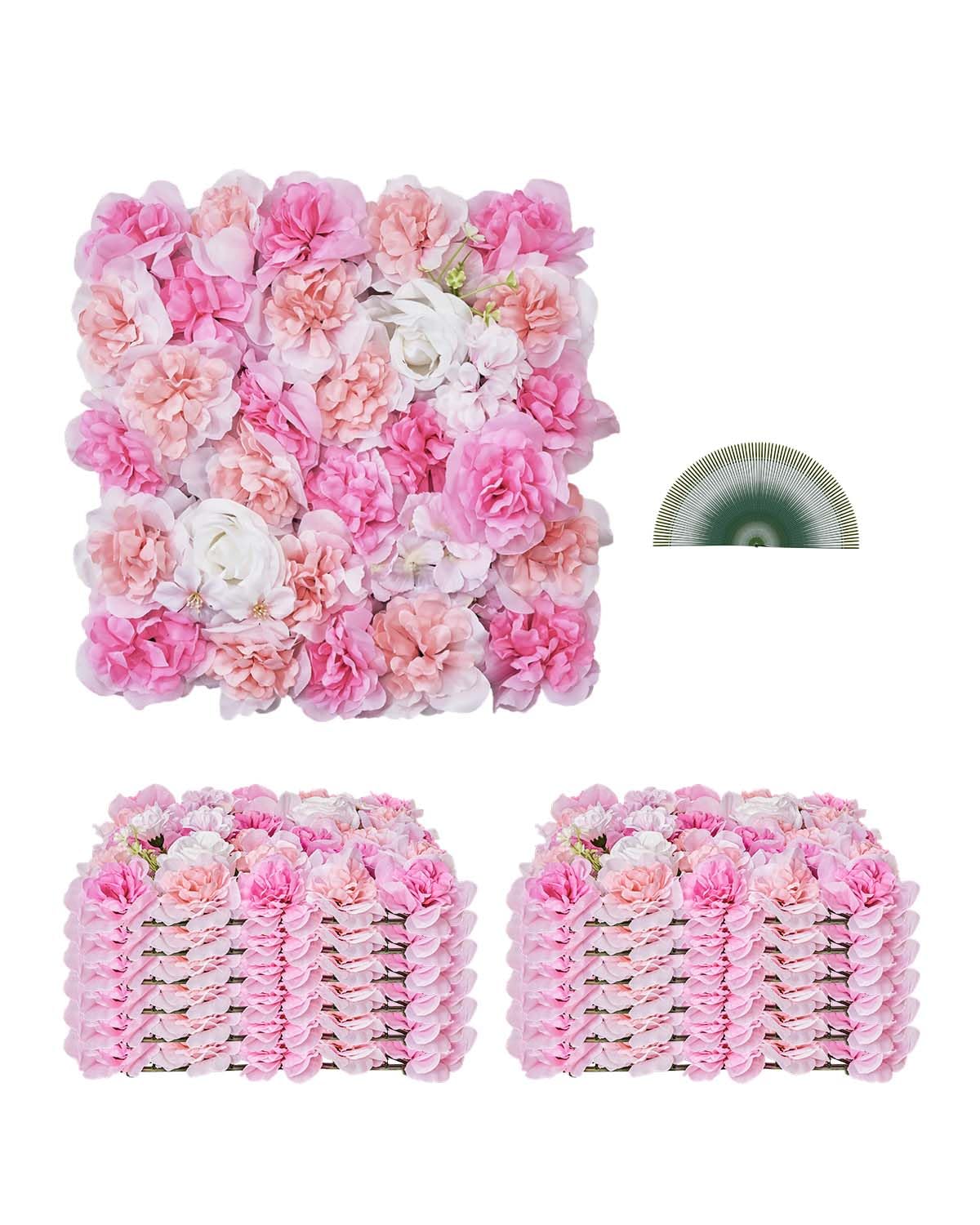 VEVOR 3D Flower Wall Panel, Artificial Floral Wall Background Mesh ...