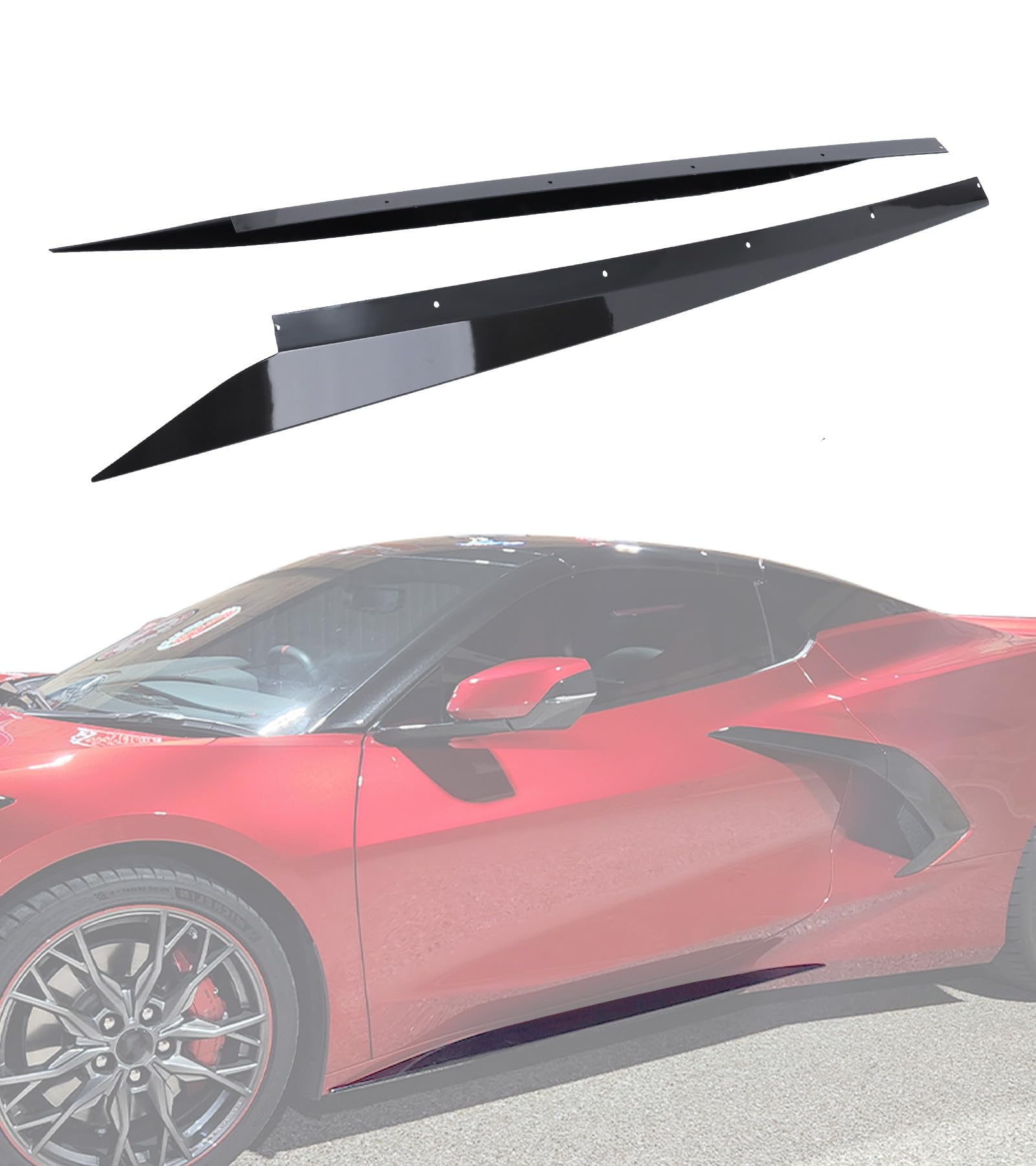 NUBEHONE C8 Carbon Flash Side Skirts Rocker Panels Guard Pair Fit for ...