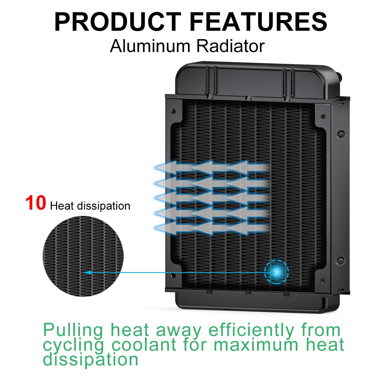 Mua Water Cooling Radiator, 10 Pipe Aluminum Heat Exchanger Radiator ...