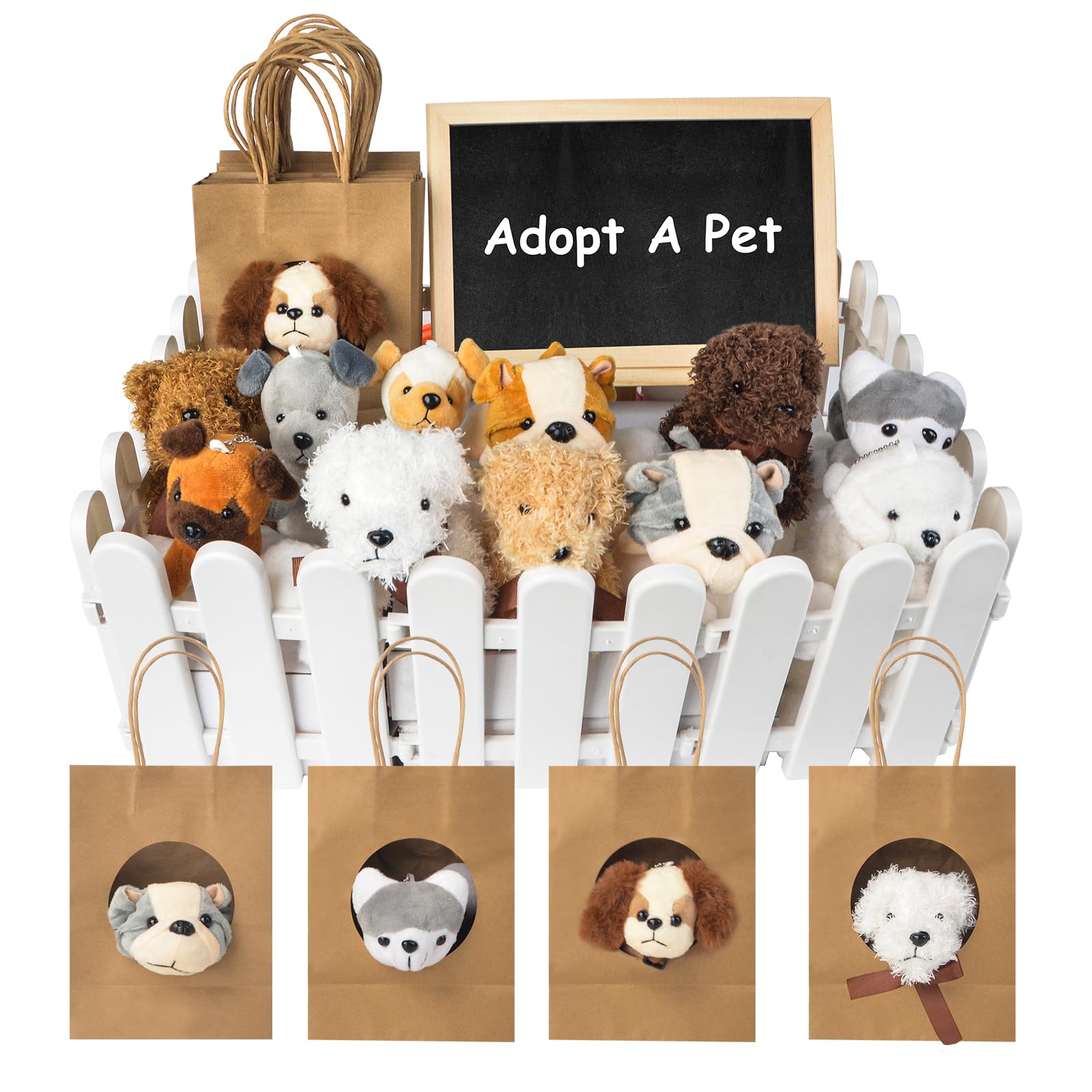 letesult 36Pcs Adopt A Puppy Party Favors, Mini Stuffed Animals Adopt A ...