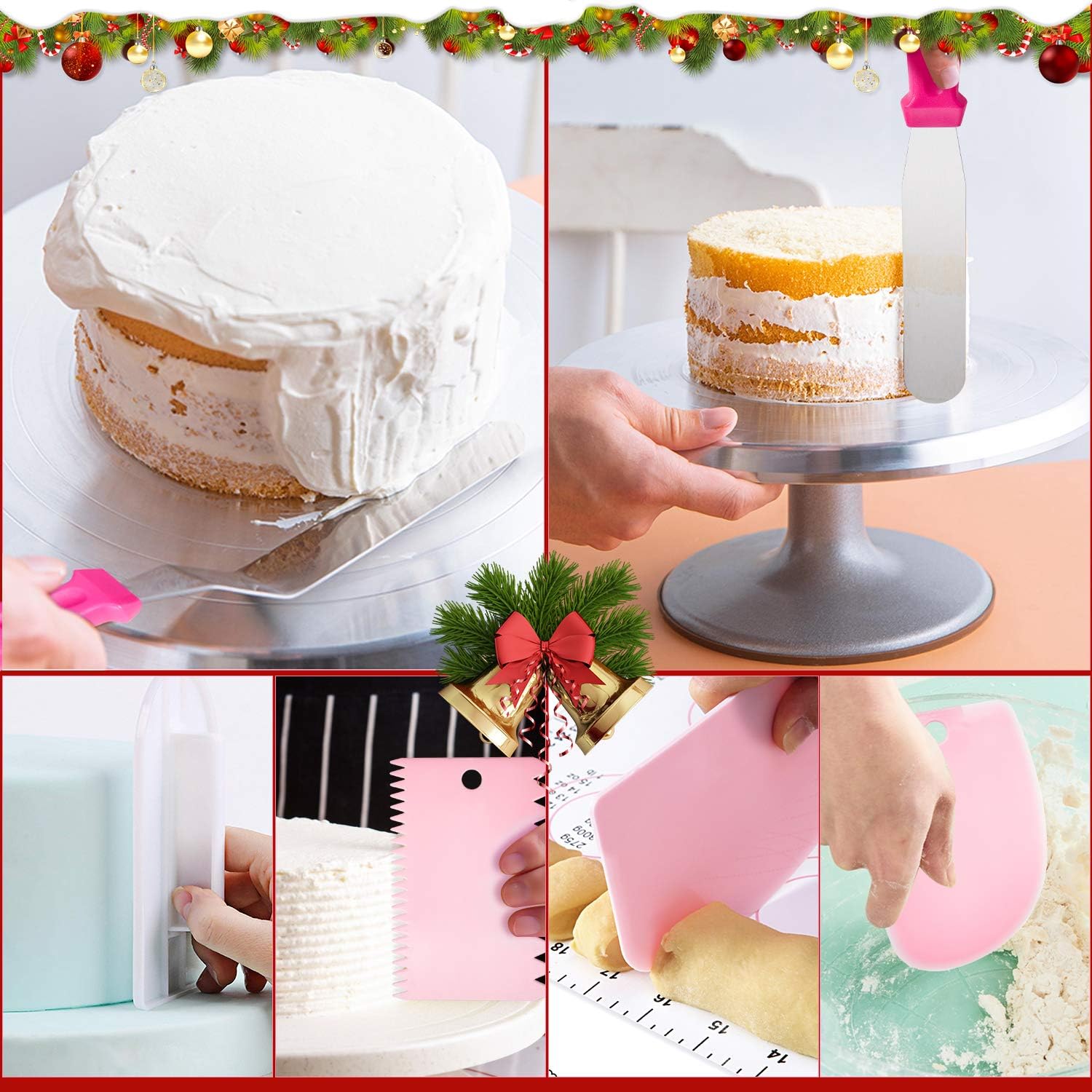 210Pcs Cake Decorating Set with Turntable,Icing Piping Nozzles Tool ...