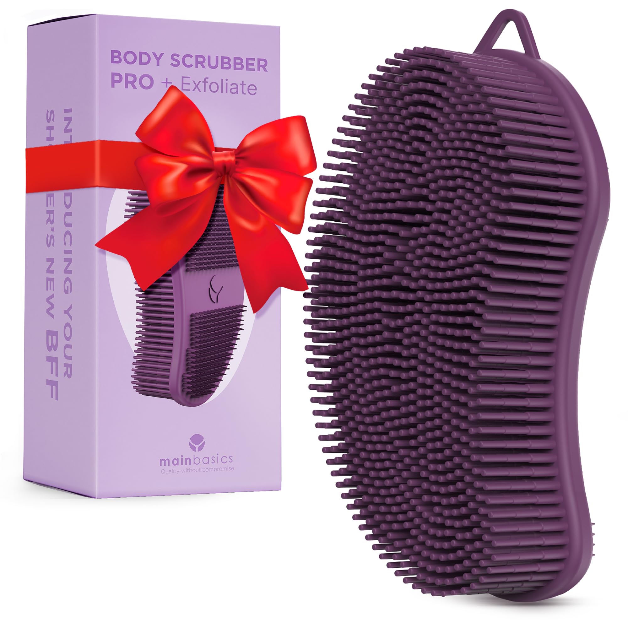 MainBasics Exfoliating Silicone Body Scrubber Pro 2-in-1 Shower ...