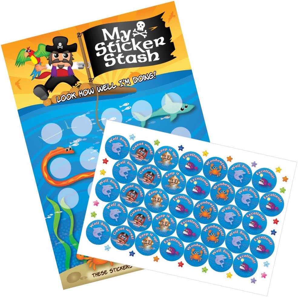 School Stickers A4 Pirate Reward Chart with Stickers Bumper Pack – BigaMart