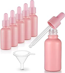 Amazon.com: 1oz Pink Coated Glass Dropper Bottles (30ML) with Glass Eye ...
