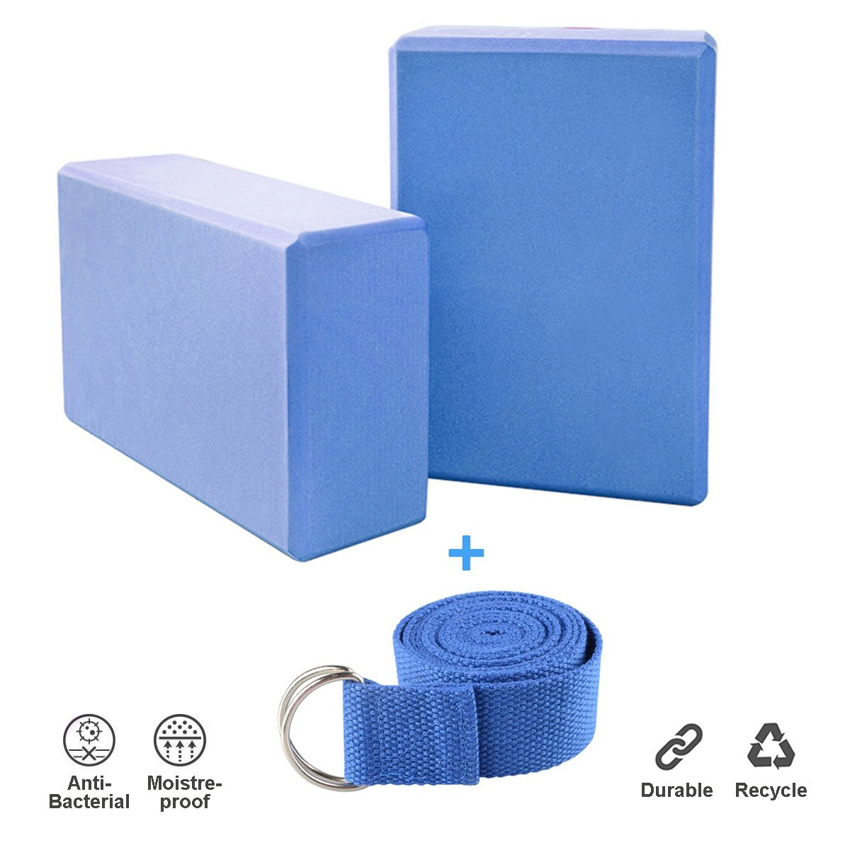 Creation 2er Set Yoga Blöcke/Yogablock/Yoga-Block mit 1 Stück Yogagurt ...