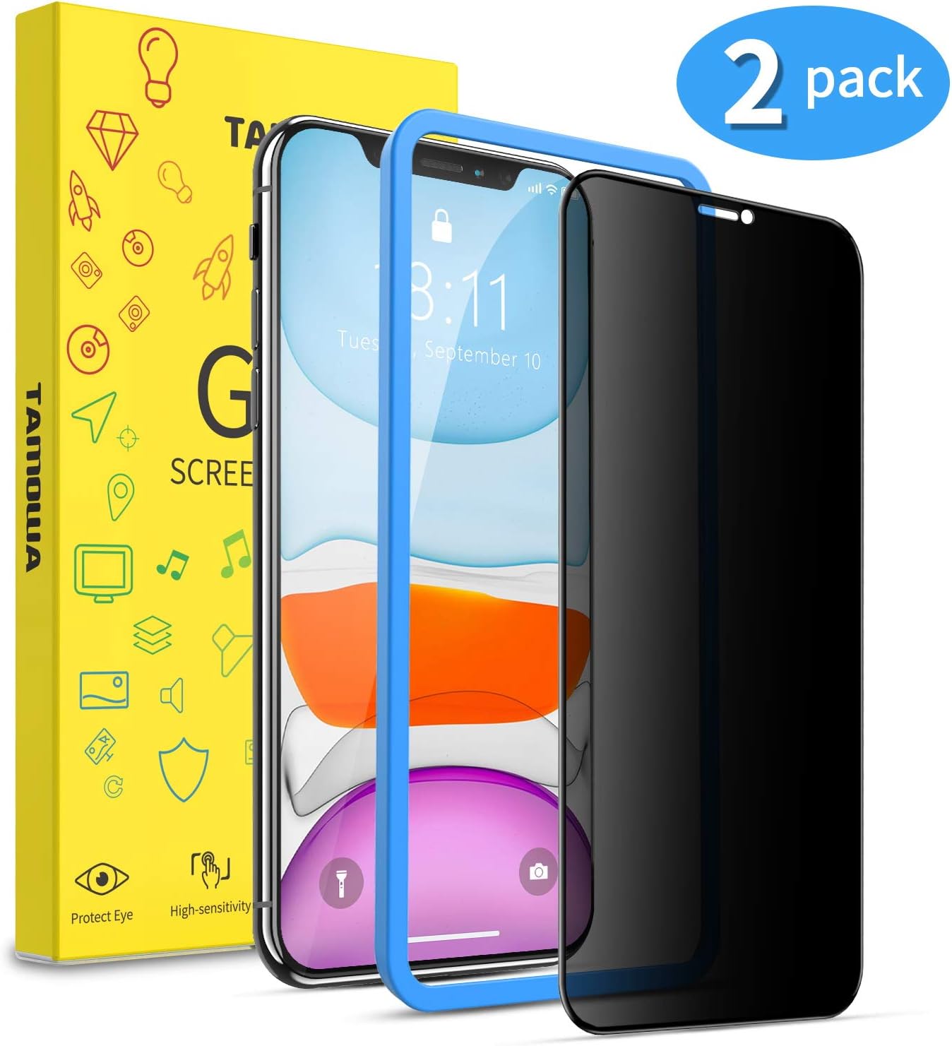 TAMOWA Privacy Panzerglas Schutzfolie für iPhone 11: Amazon.de: Elektronik