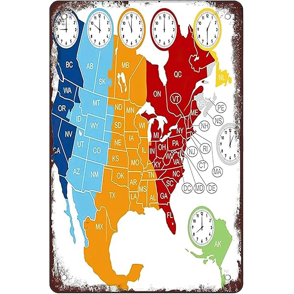 Time Zone Map North America ImageAbility North America Laminated Gloss