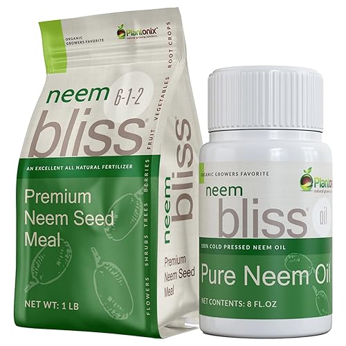 Neem Bliss (8 Fl Oz) + Neem Meal (1lb) - Neem Seed Meal for Plants ...