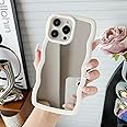 Amazon.com: Jmltech for iPhone 14 Pro Max Case Mirror Curly Wave Frame Shape Silicone Cute ...