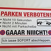 Parken Verboten Kunststoff Schild Lustig (30 x 20cm), Parkverbotsschild ...