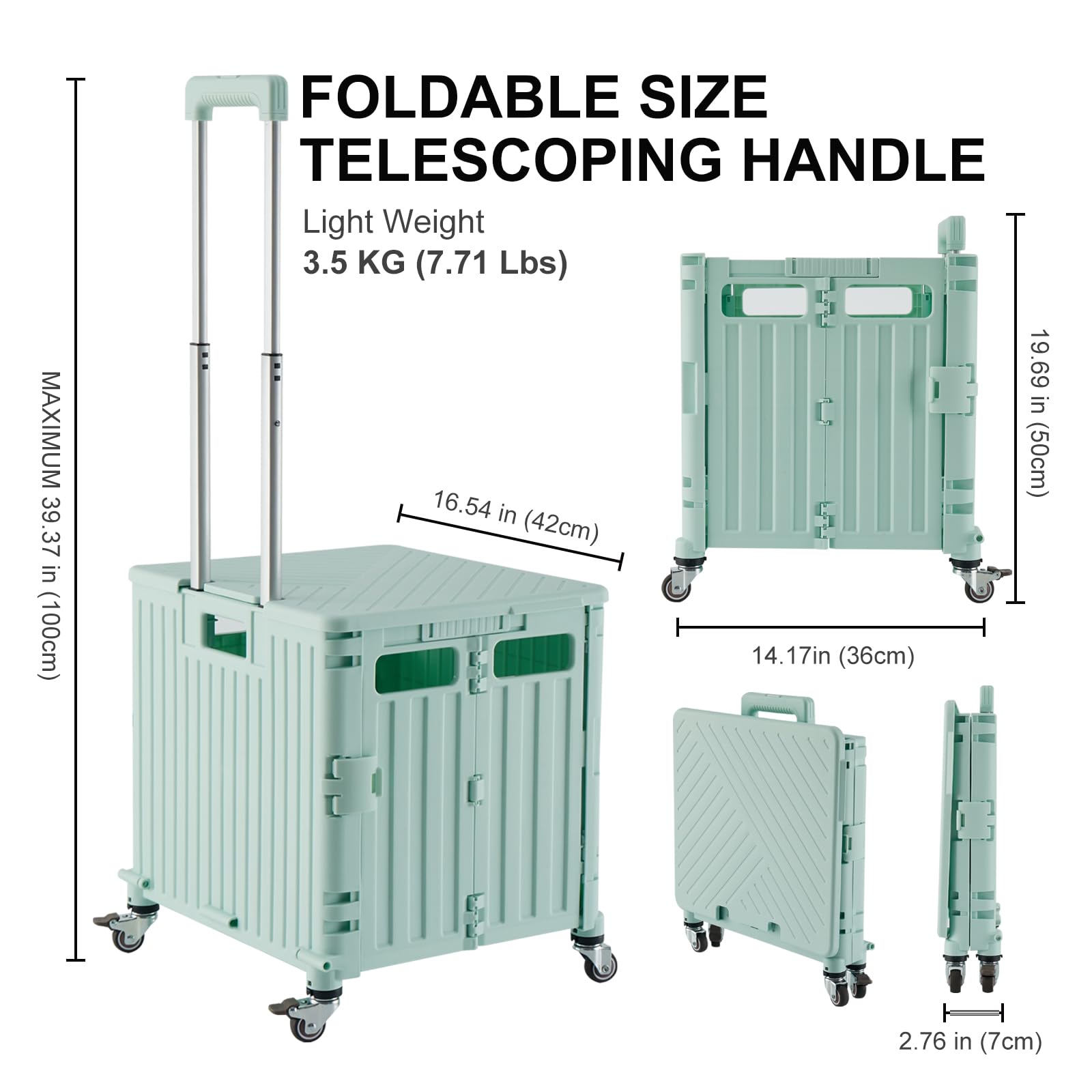 Mua Folding Utility Cart Portable Rolling Crate Handcart Shopping ...