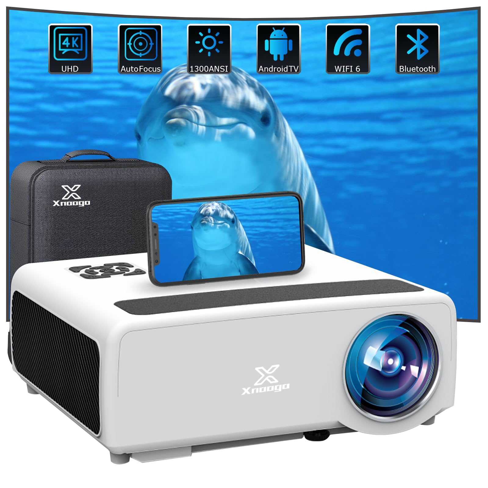 Mua 【 Auto Focus/Keystone】Android TV 4K Projector with Wifi 6 ...