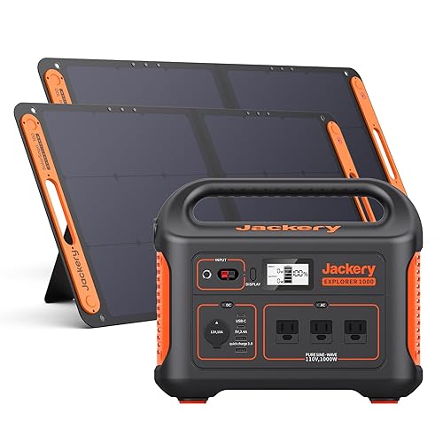 Jackery Solar Generator 1000, 1002Wh Capacity with 2xSolarSaga 100W ...